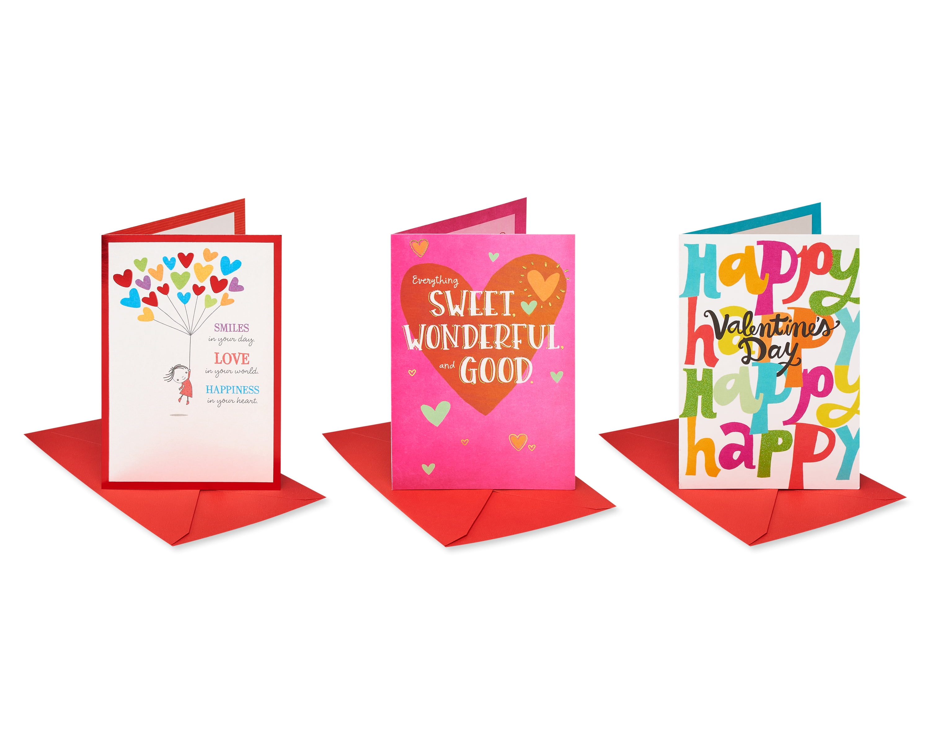American Greetings Valentine’s Day Card Bundle Colorful (3-Count ...