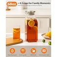 2-Pack 68oz Square Glass Water Pitcher with Lid – Borosilicate Carafes ...