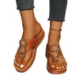 DeHolifer Women's Beach Slippers Thick-Soled Solid Color Outdoor ...
