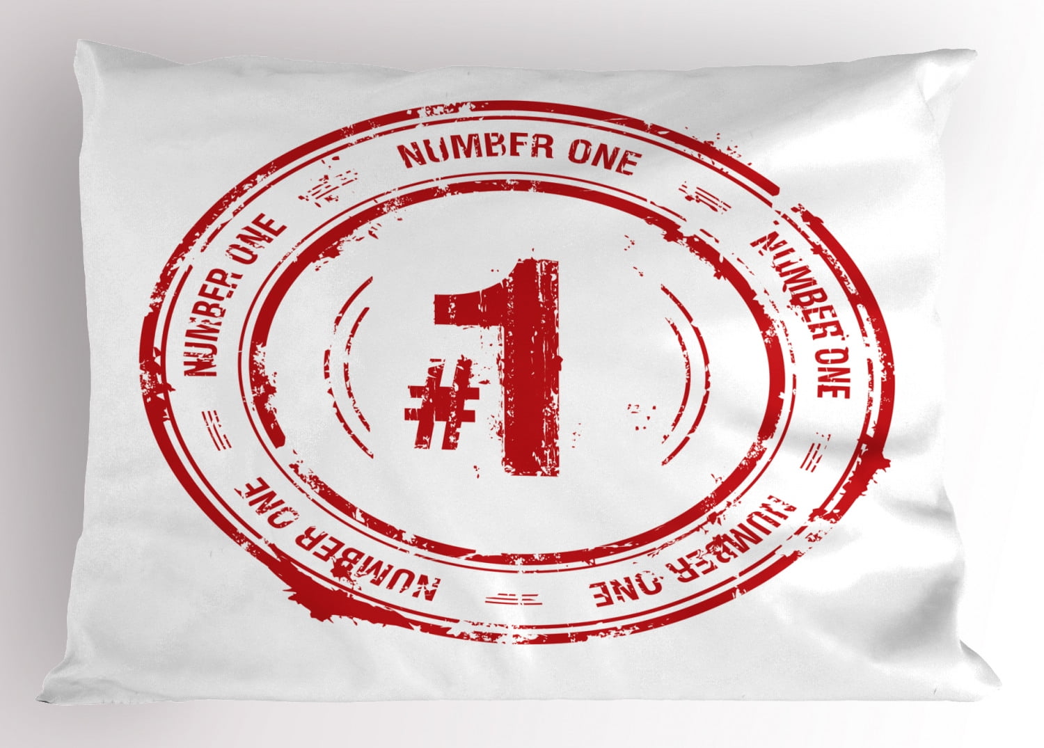 Number Pillow Sham Number One Old Fashioned Grunge Stamp at Top Best ...