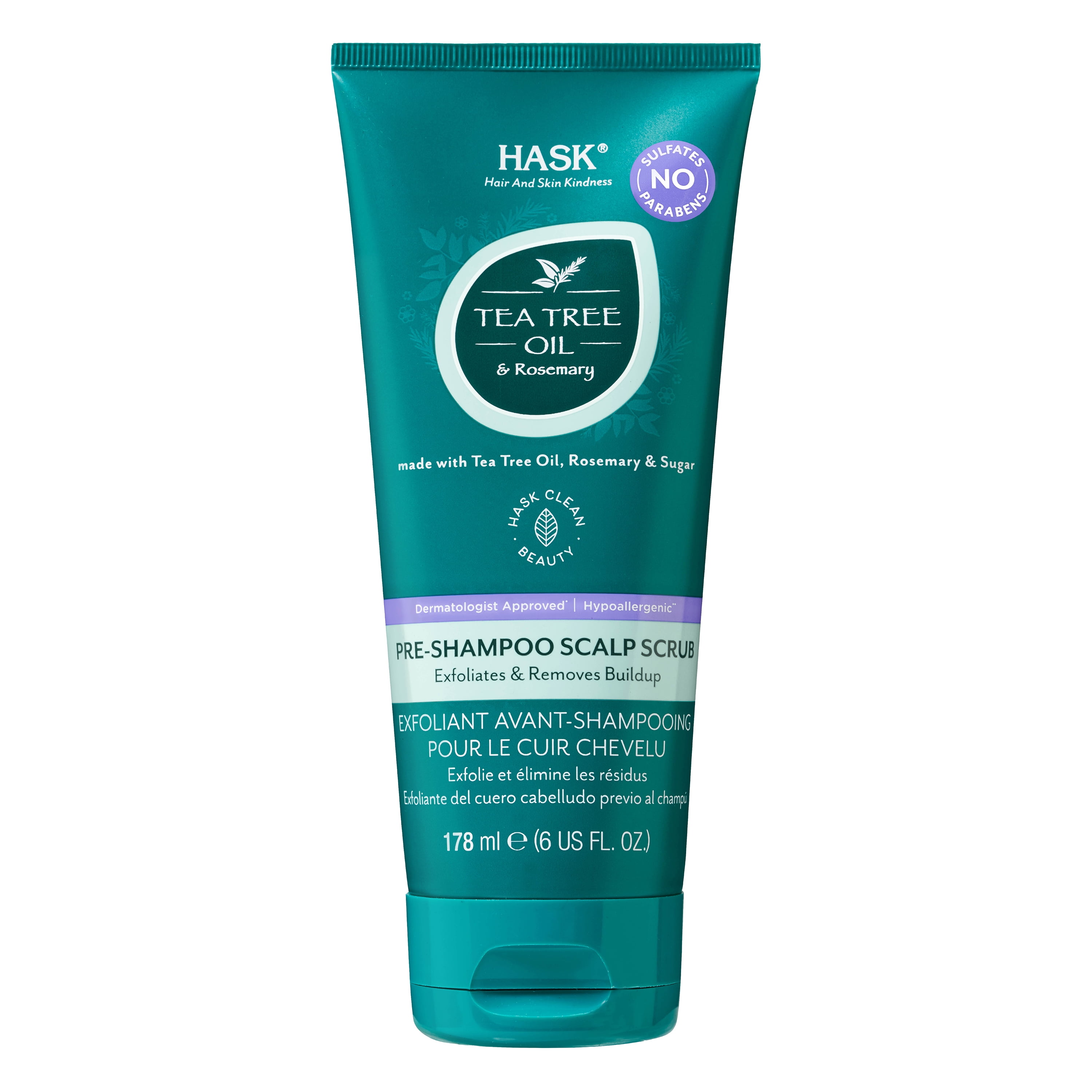 Hask Tea Tree Oil & Rosemary Pre-Shampoo Scalp Scrub 6oz - Walmart.com