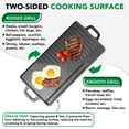 ProSource 2-in-1 Reversible & Preseasoned 19.5” x 9” Cast Iron Griddle ...