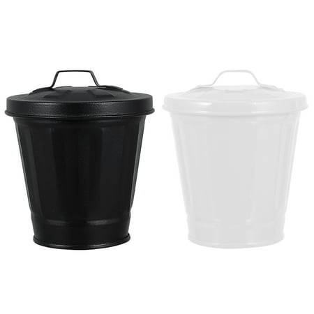 2Pcs Classic Appearance Trash Bins Desk Waste Containers Garbage ...