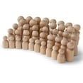 40-Piece Unfinished Wooden Peg Doll Bodies Set, 5 Assorted Shapes ...