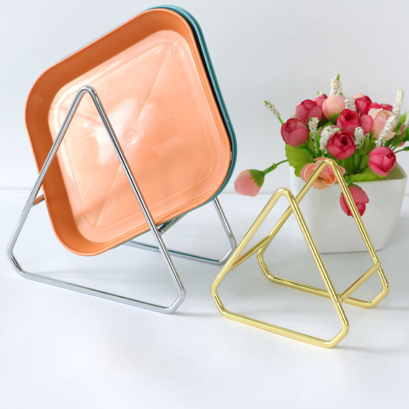 Hesroicy Dish Holder - Space-Saving Iron Art Plate Draining Rack, Bowl ...