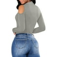 TIANZEN Womens Off Shoulder Thong Bottoming Shirt Bodysuit Solid Color ...