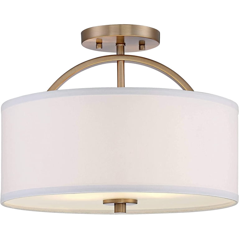 Halsted Brushed Bronze Semi Flush 15 Wide Ceiling Light | Shelly Lighting