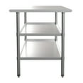 BizChair Stainless Steel 18 Gauge Work Table with 2 Undershelves - 72"W ...