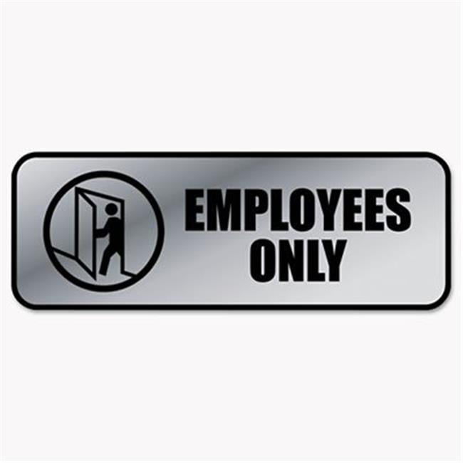 Brushed Metal Office Sign Employees Only 9 x 3 Silver - Walmart.com