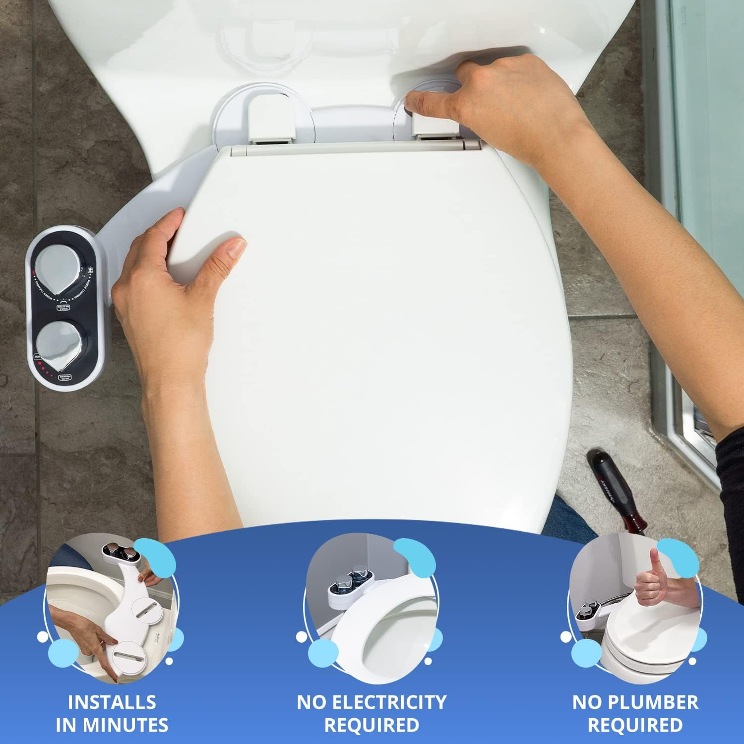 Bathroom Accessories Set Clear Rear Bidet Attachment For Toilet - Self ...
