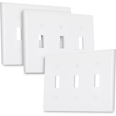 ENERLITES Triple Light Wall, Toggle Switch Plate, Gloss Finish, 3-Gang ...