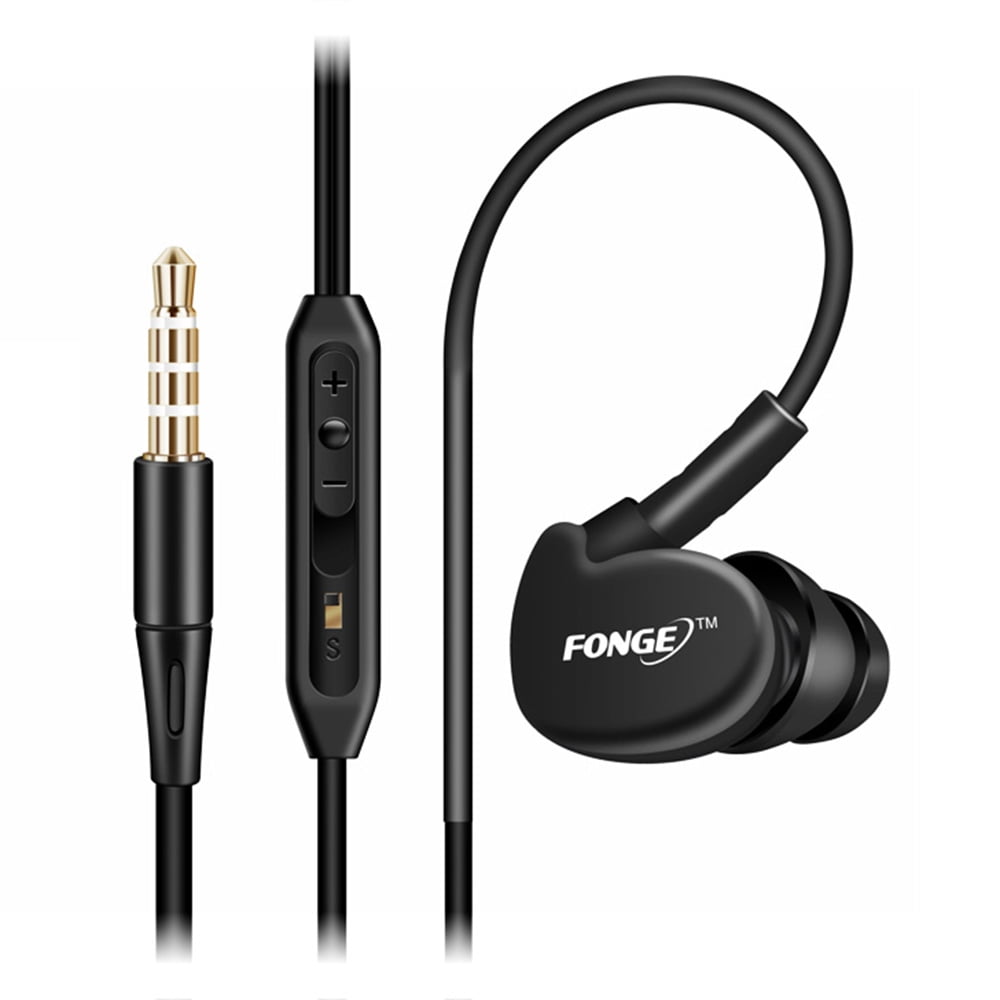 FONGE S500 Wired In-ear Waterproof Earphones Ear Hook Earbuds Stereo ...