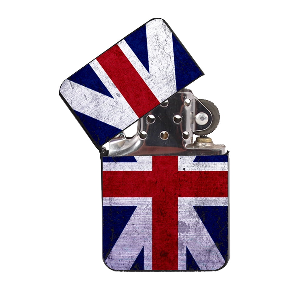 KuzmarK Black Windproof Flip Top Lighter - Union Jack - Walmart.com