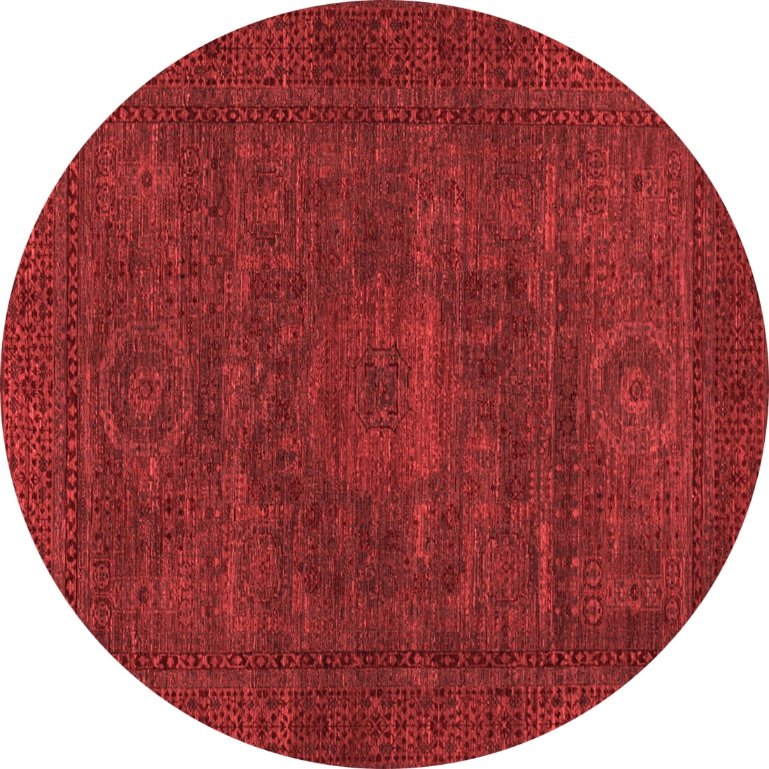Ahgly Company Indoor Round Abstract Red Modern Area Rugs, 3' Round ...