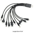 Multi Plug USB Cable Charging USB Adapter Cable Data Wire Cord 10 in 1 ...