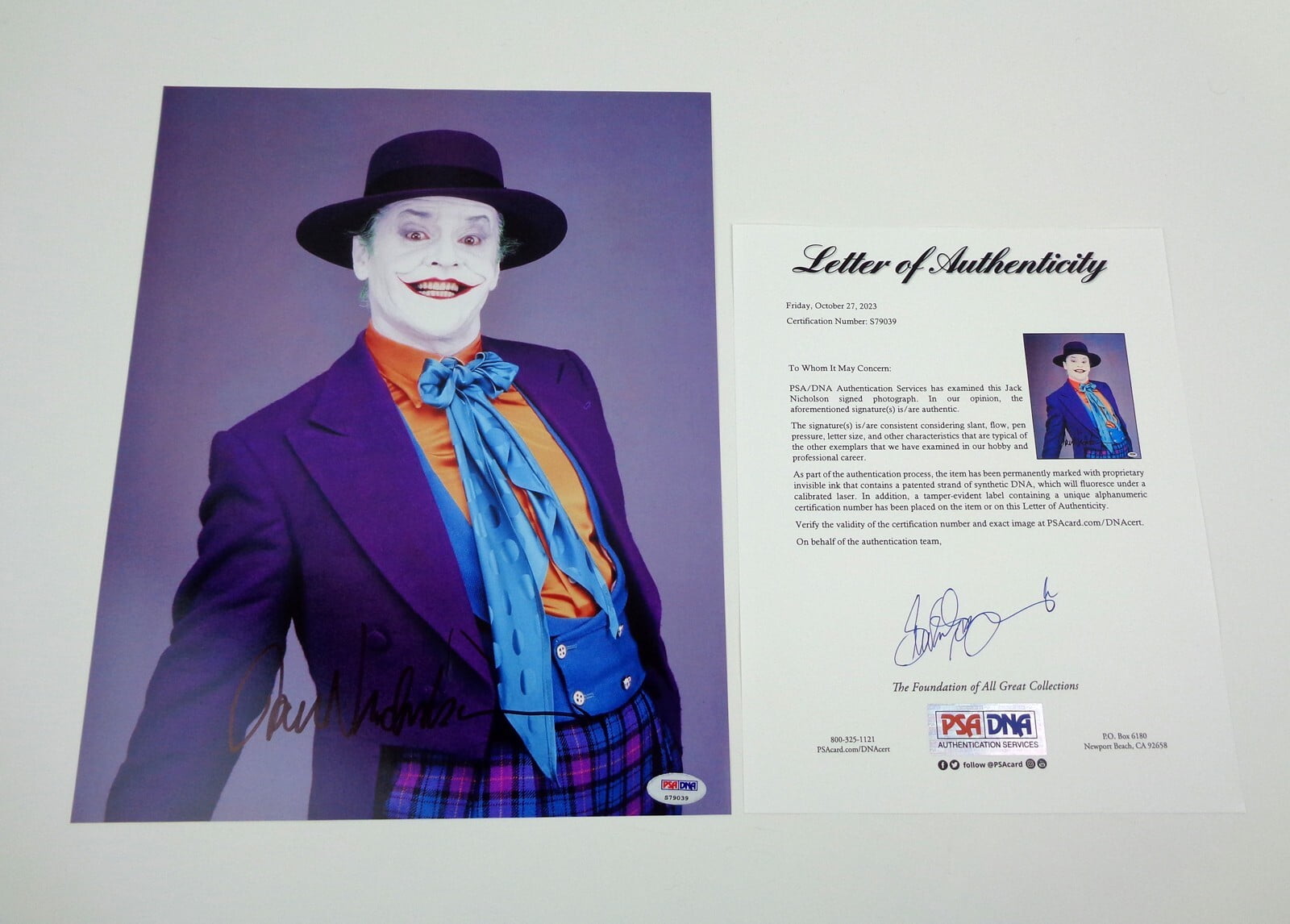 Jack Nicholson The Joker Batman Signed Autograph 11x14 Photo PSA/DNA ...