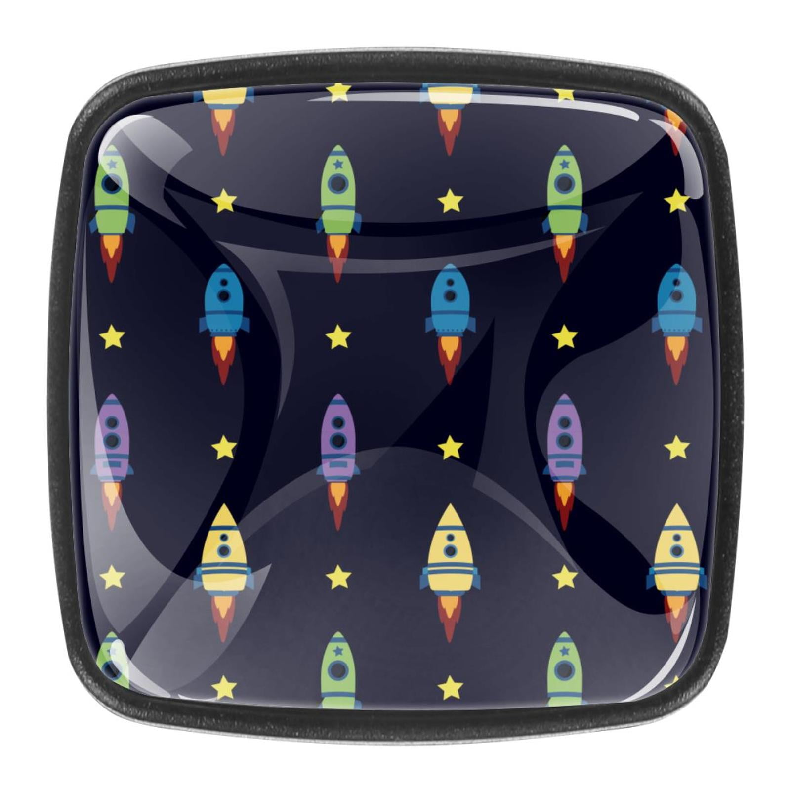 4 Pcs Square Cabinet Handle Cupboard Knob Drawer Pulls Handle Spaceship ...