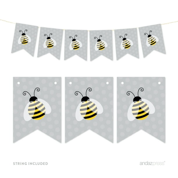 Pennant Party Banner Honey Bee Bumblebee - Walmart.com - Walmart.com