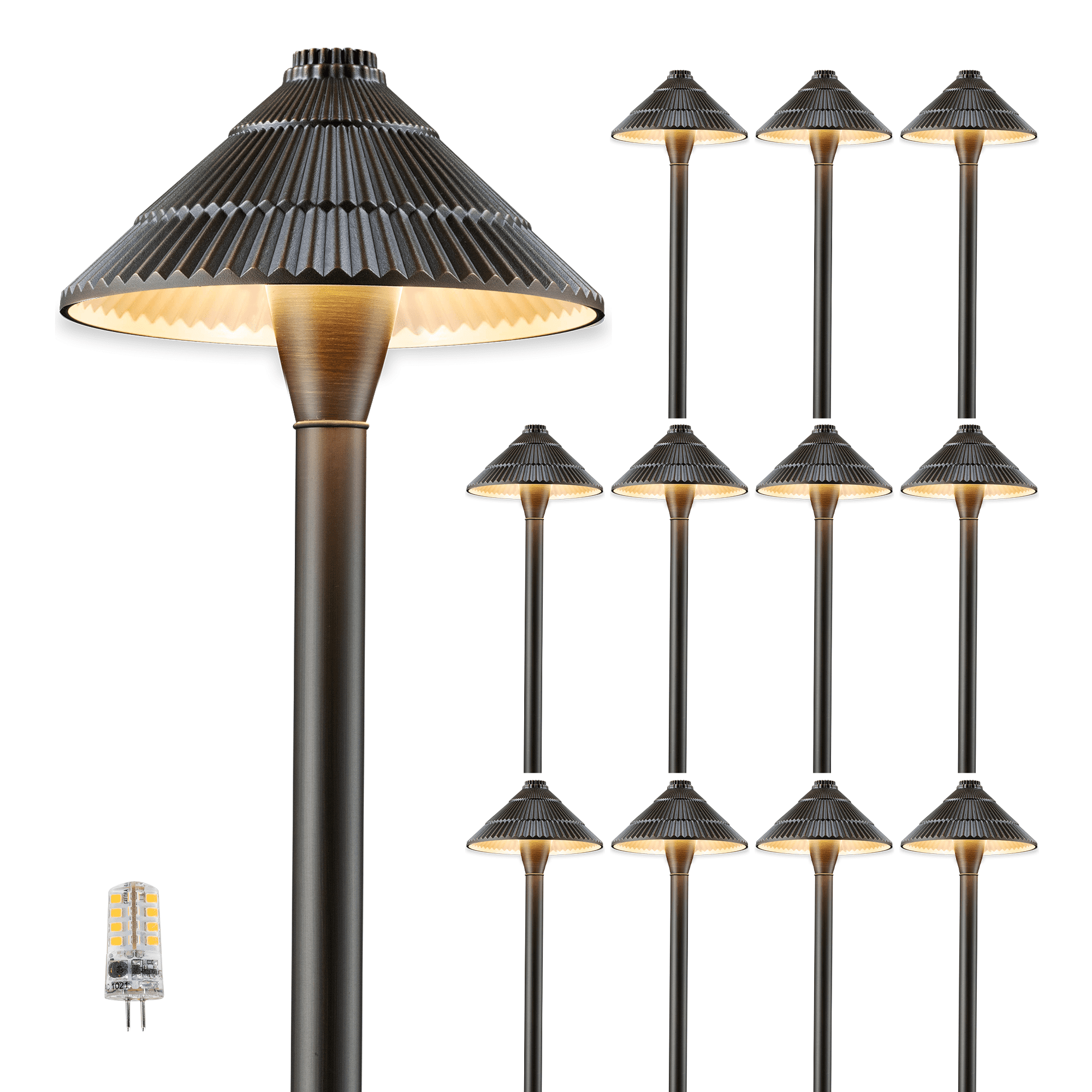 Gardenreet Brass Low Voltage Pathway Lights, 12V Outdoor LED Landscape ...