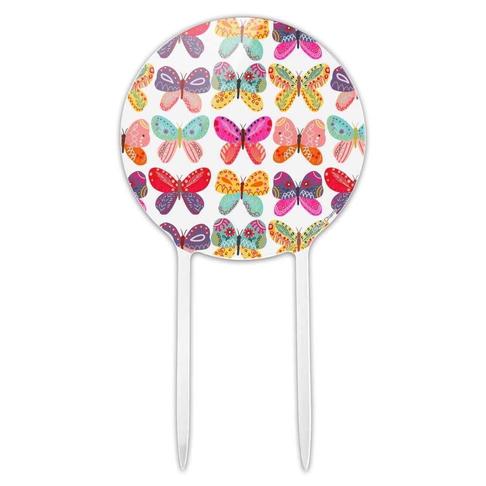Acrylic Colorful Butterflies Cake Topper Party Decoration for Wedding ...