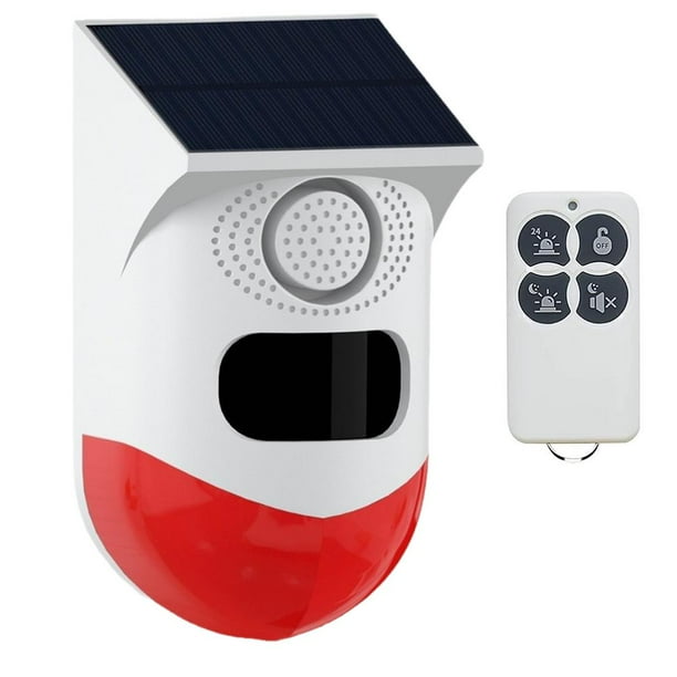SGACAI ¿Alarma de luz y sonido solar con sensor antirrobo para ...