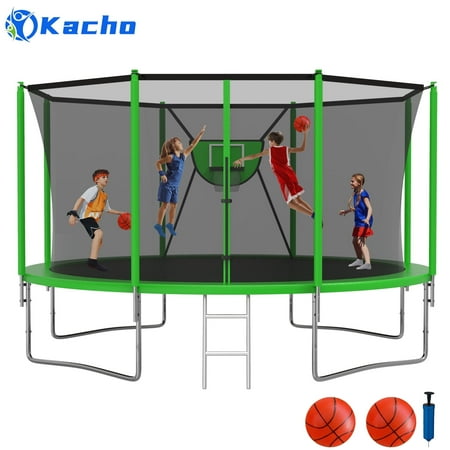 Kacho Trampoline 12FT, 1200LBS Trampoline for Adults Kids, No Gap ...