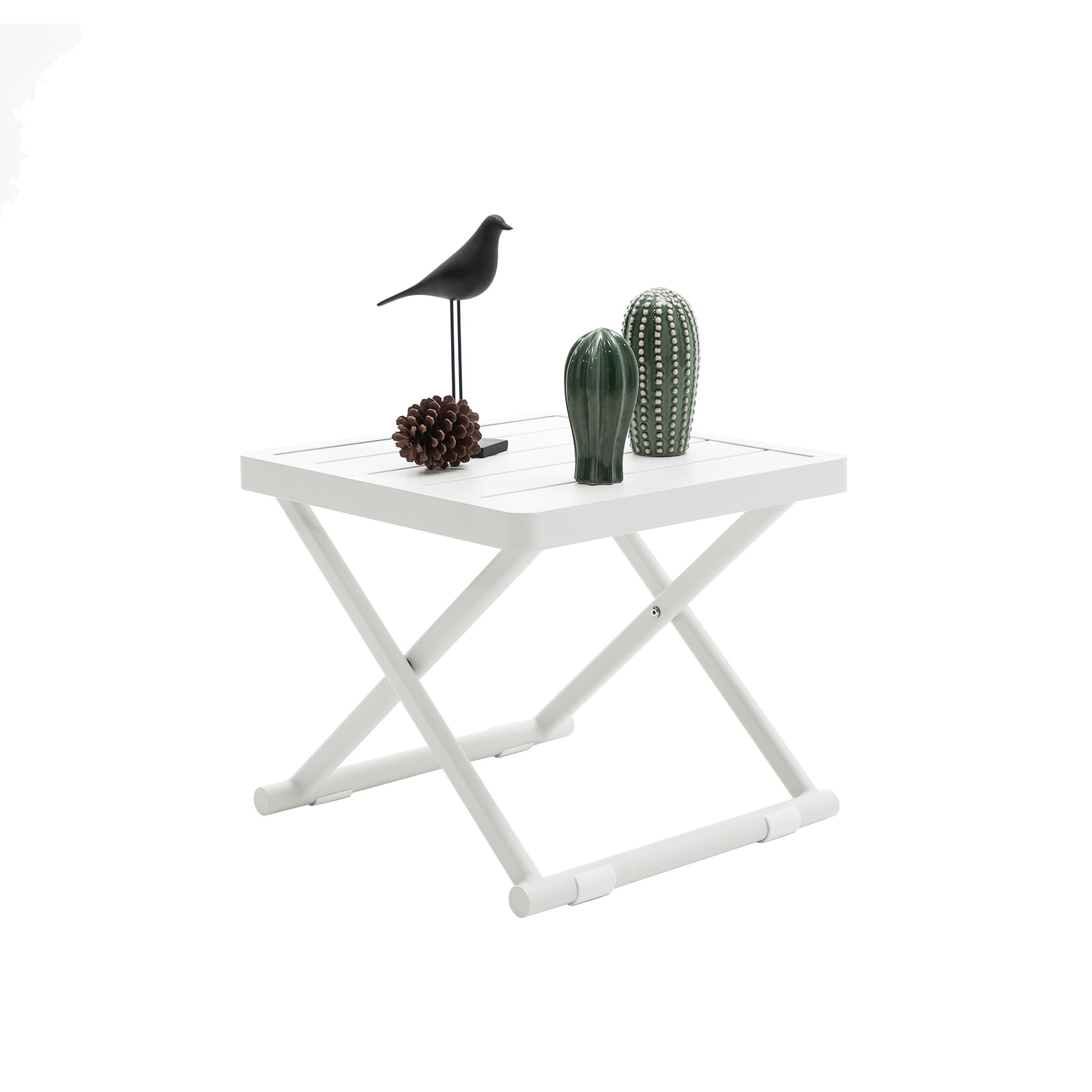 Outdoor Folding Table for Patio Square Side Table Portable Aluminum ...