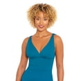 Time And Tru Womens And Womens Plus Plunge V Neck One Piece Swimsuit