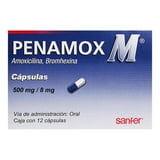 Penamox M Amoxicilina 500 mg, Bromhexina 8 mg 12 cápsulas | Walmart en ...