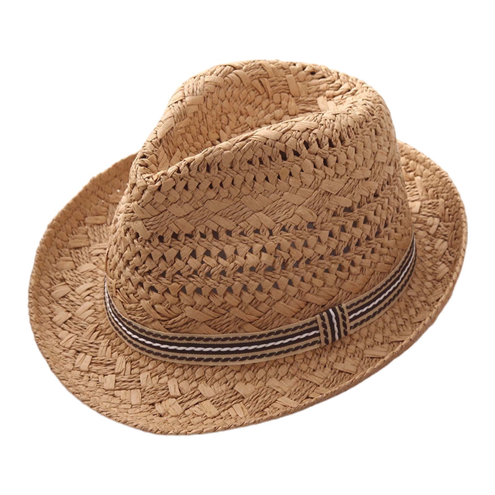 Click here for Krdevn Kids Sun Hat Straw Fedora Summer Beach For... prices