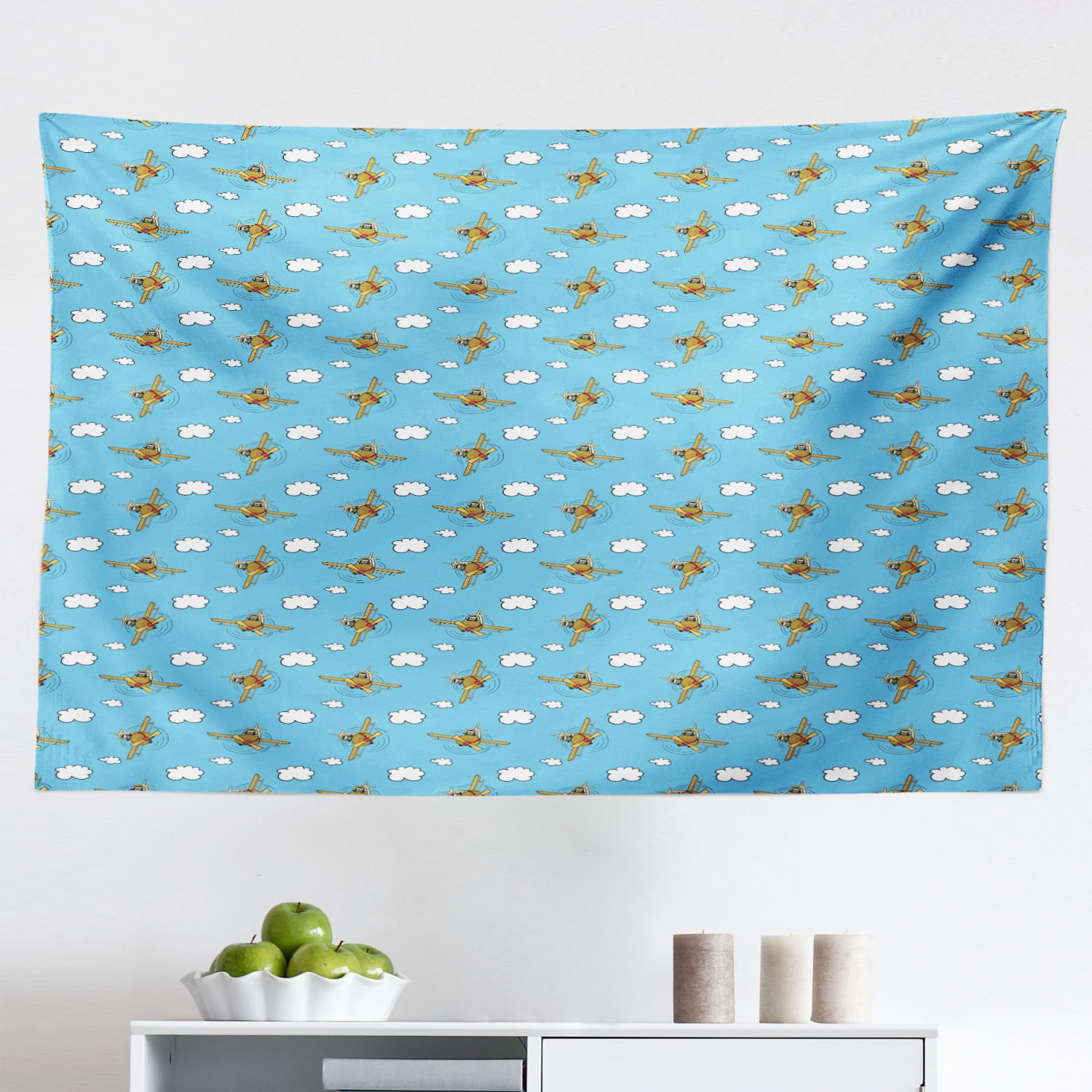 Cartoon Tapestry, Nursery Pattern of Abstract Forest Animals and Botany ...