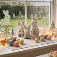 8 Inch Woven Easter Rabbit Statue Natural Rattan Bunny Decoration for Tabletop and Shelf Display ...