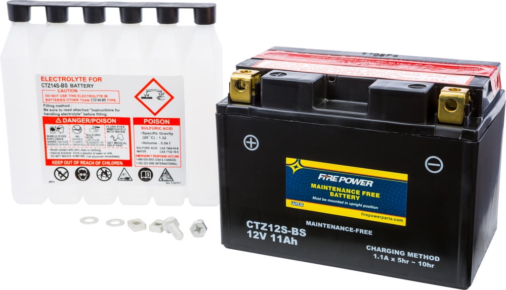 Fire Power Maintenance Free Battery CTZ12S-BS Compatible With Honda ...
