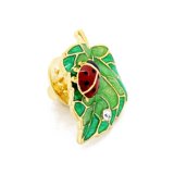 Green Leaf Ladybug Crystal Lapel Pin - Walmart.com