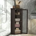 Triangle Tall Cabinet with 4 Storage Shelves and 1 Glass Door, Bathroom ...