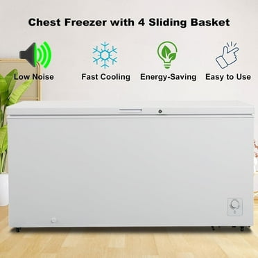 Premium Levella 10.9 cu. ft. Deep Chest Freezer with Curved Glass Top ...