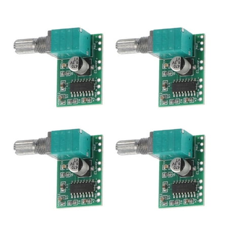 4pcs Mini 5V Digital Amplifier Board with Switch Potentiometer 3W+3W DC ...