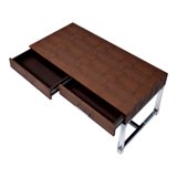 Jill 2-Drawer Faux Leather Coffee Table, Brown - Walmart.com