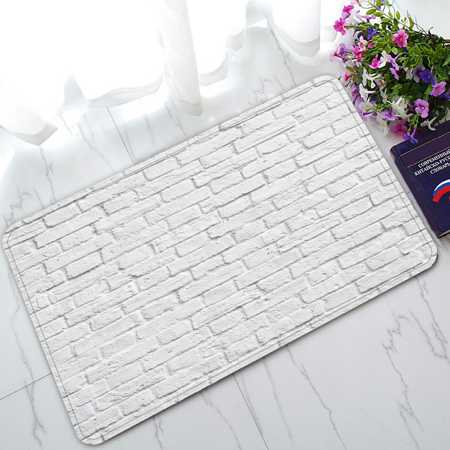 ABPHQTO White Brick Wall Doormat Entrance Rug Area Rug Floor Mat Home ...