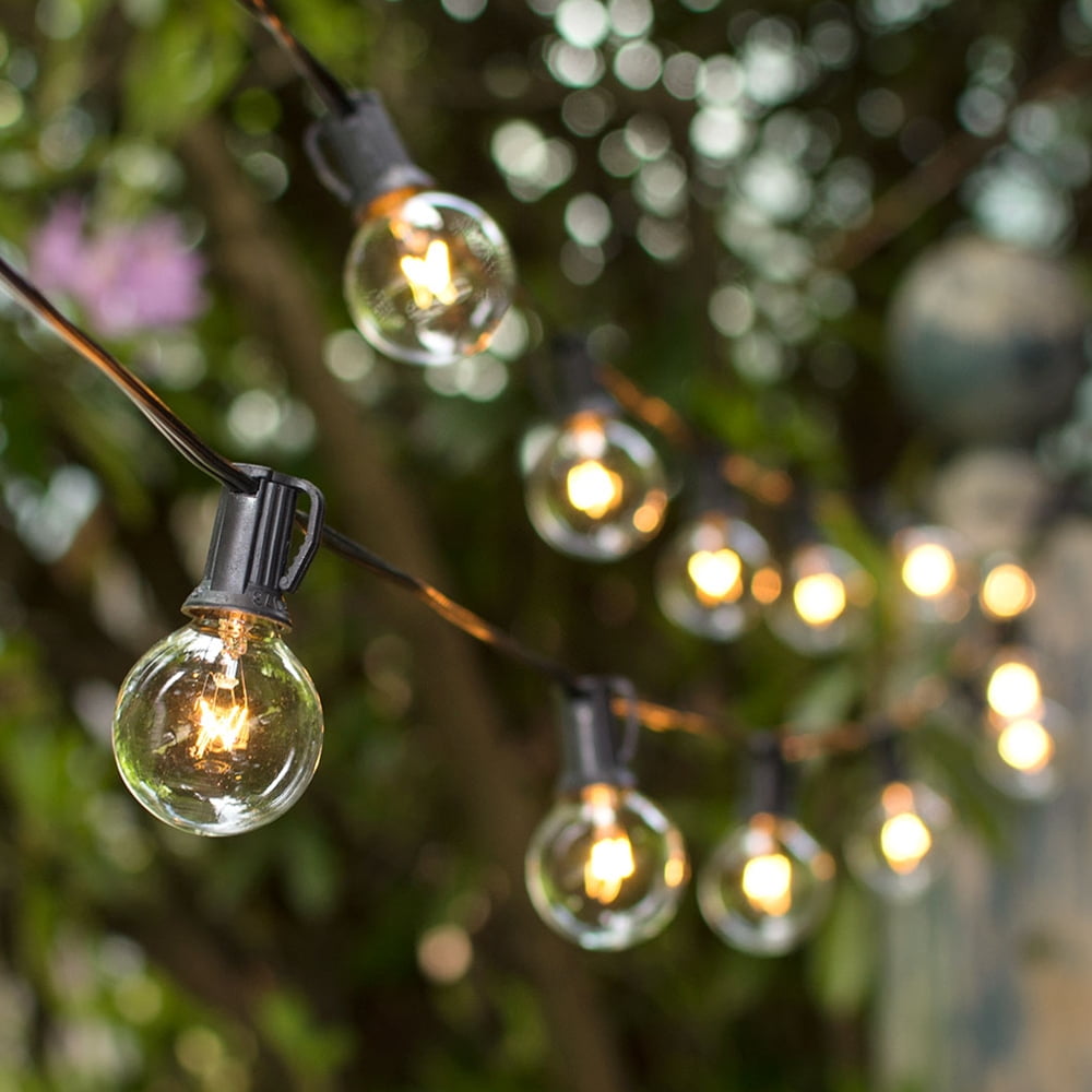 2 Pcs Patio & Bistro Lights Globe String Lights 1.5 Inch E12 Bulbs 100 ...