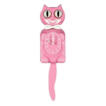 White Miss Kitty Cat Clock (3/4 Size) 12.75" Small Version Retro Style ...