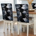 Abstract Crack Chair Back Covers Set of 6 Black Gray Cracked Earth ...