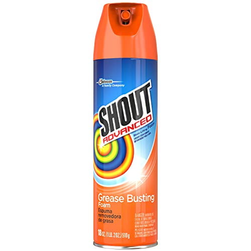 Shout Advanced Stain Lifting Foam Aerosol Spray 18 oz (Pack of 2 ...