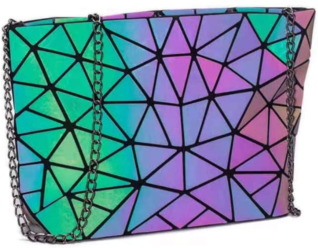 Geometric Luminous Tote Bag Holographich Purses and Handbags Flash ...
