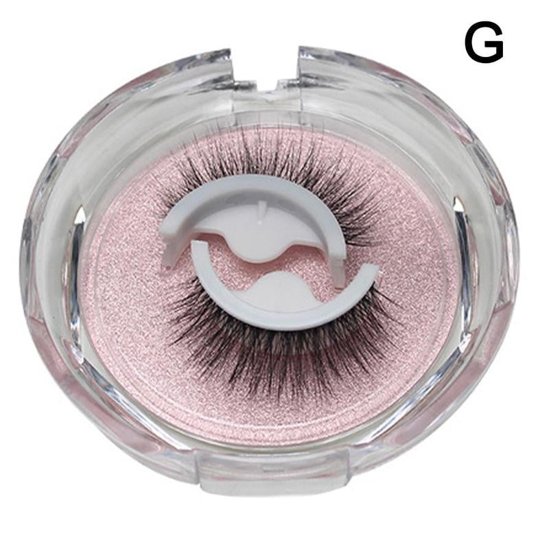 Reusable Self-adhesive Fake Eyelashes Natural Curly Lashes Glue-Free ...
