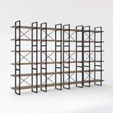 Antique Walnut Color 6 Tiers Display and Storage Room Divider Bookcase ...