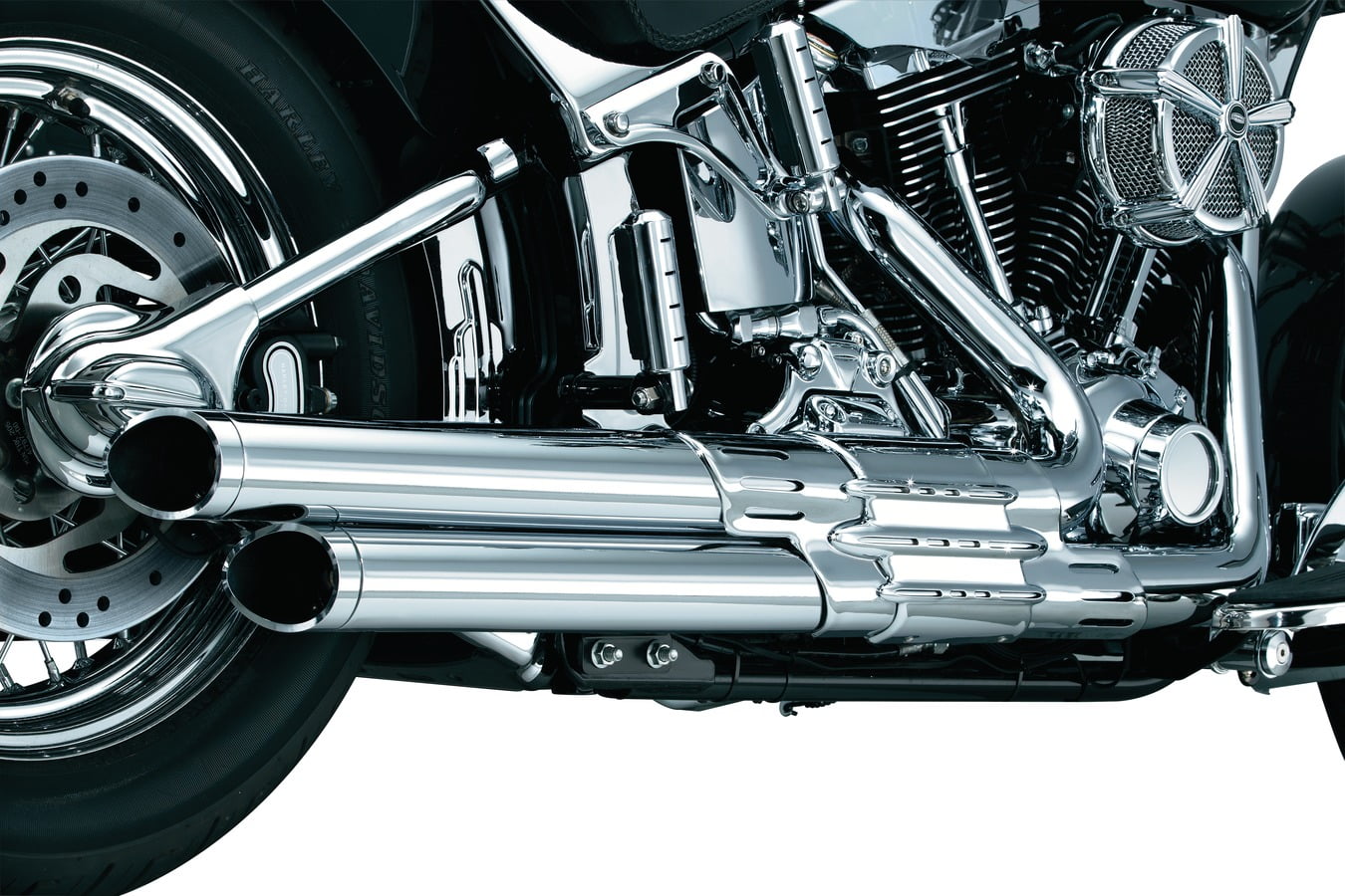 Kuryakyn Chrome Power Cell Cover for Crusher Duel Exhaust Headers and ...
