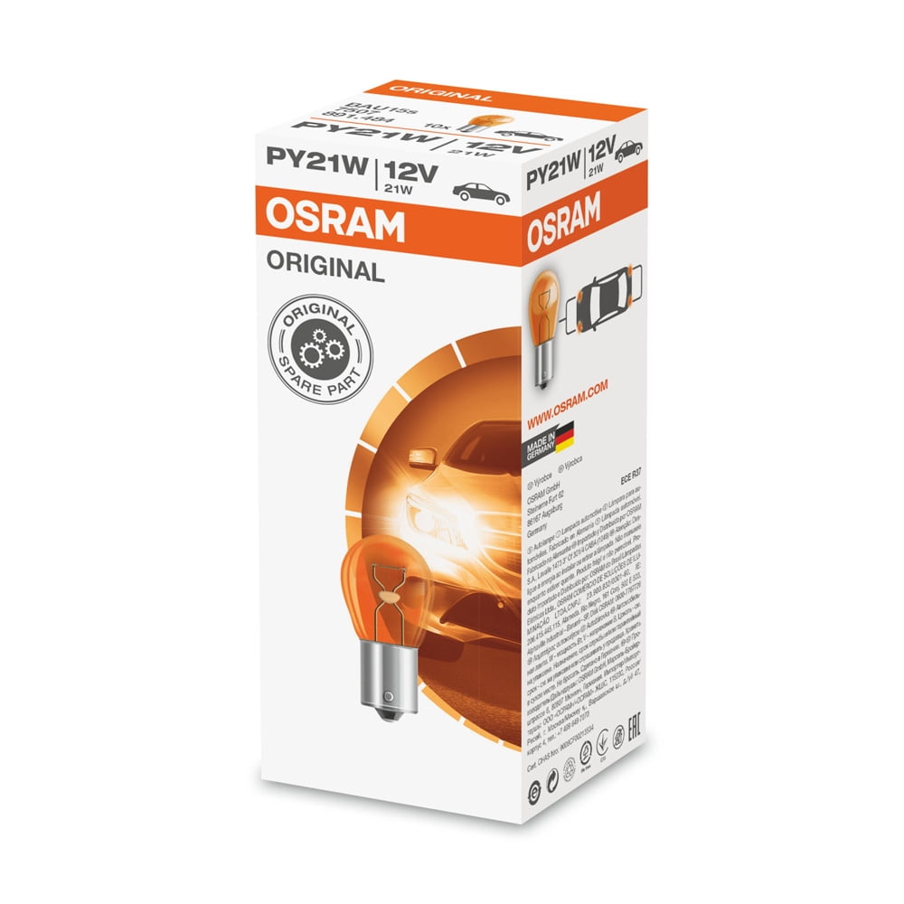 10PK - Osram 7507 PY21W 12V BAU15s ORIGINAL High-Performance Automotive Bulb - Walmart.com