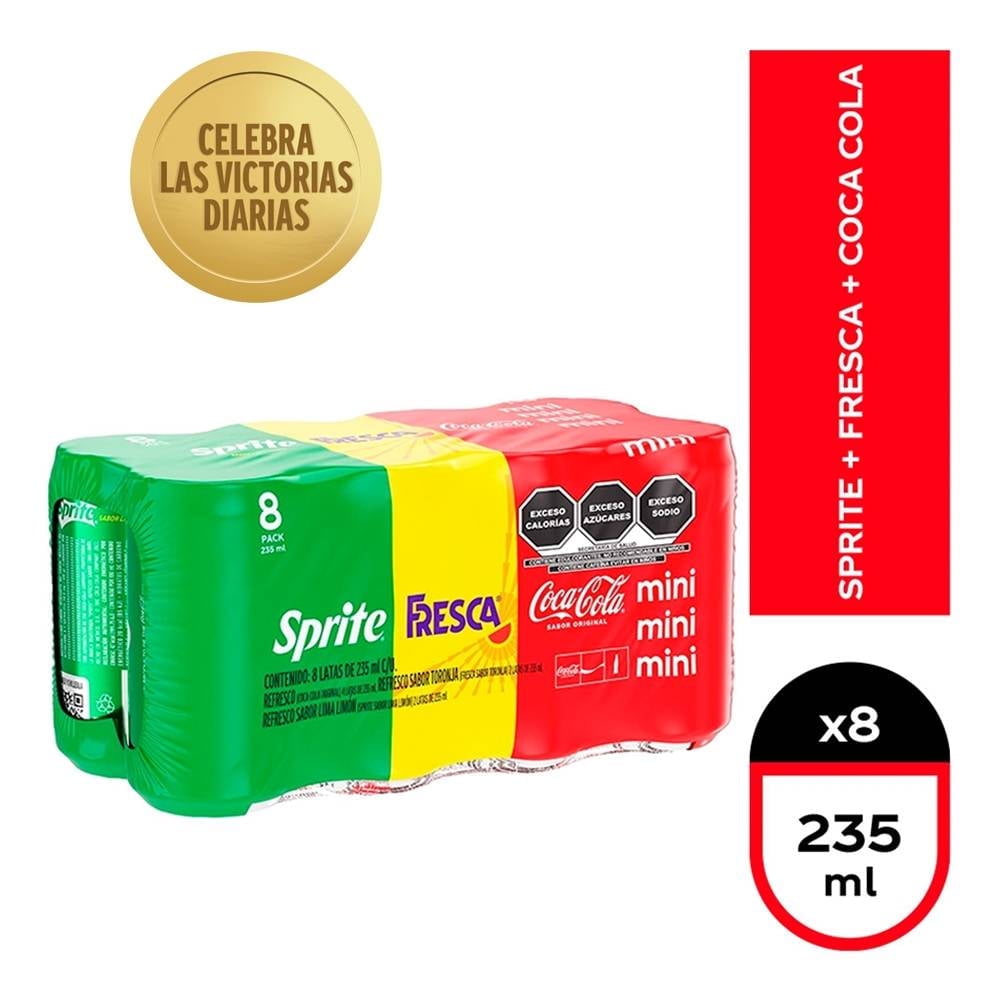 Refresco Coca Cola varios sabores 8 latas de 235 ml c/u | Walmart en línea