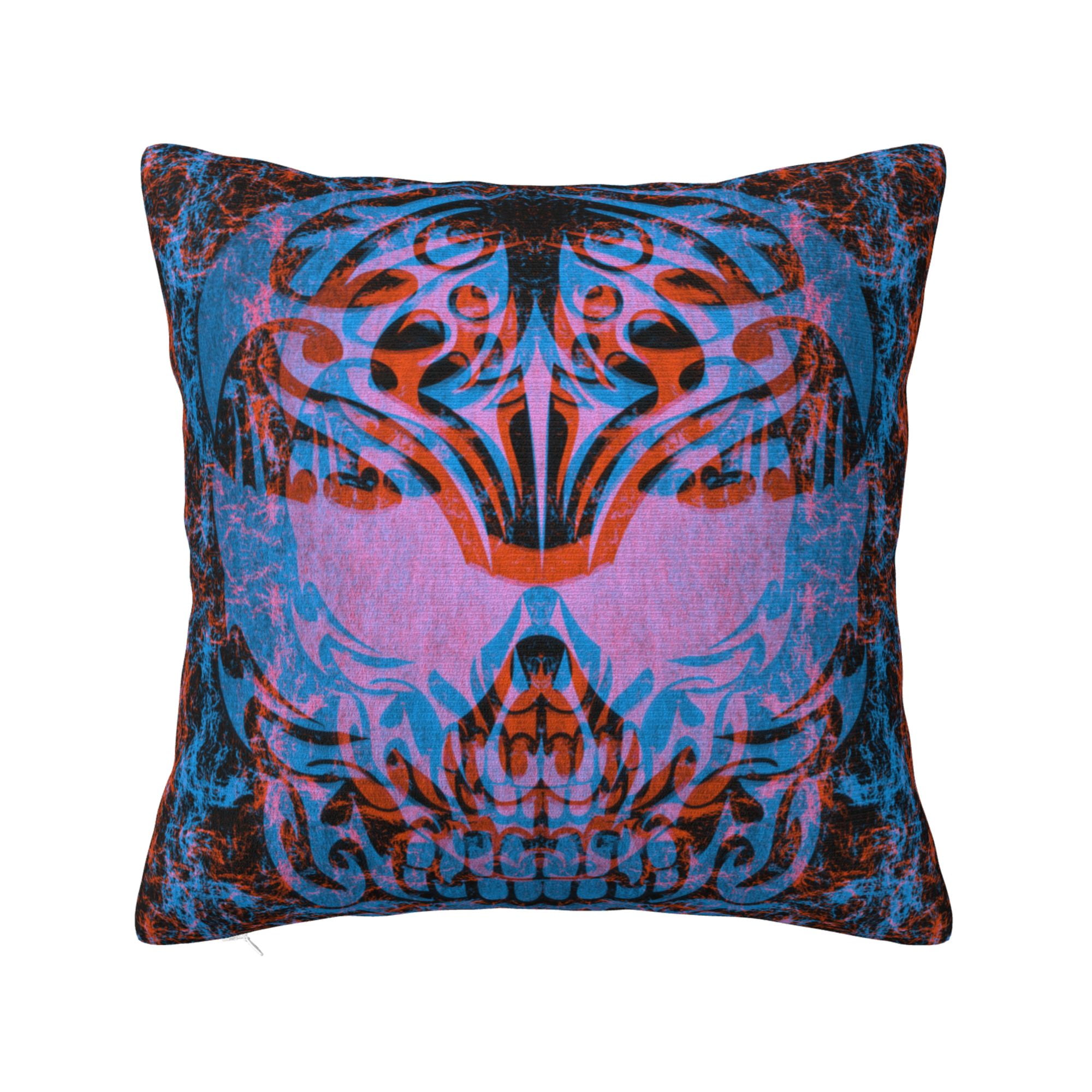 ZICANCN Death Tribe Skull Blue Pattern Throw Pillow Covers, Bed Couch ...